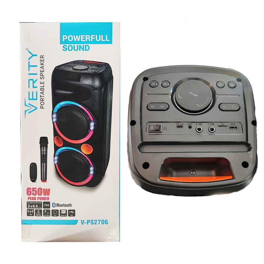 اسپیکر بلوتوثی ایستاده وریتی مدل VERITY V-PS2706 650W – تهران لند